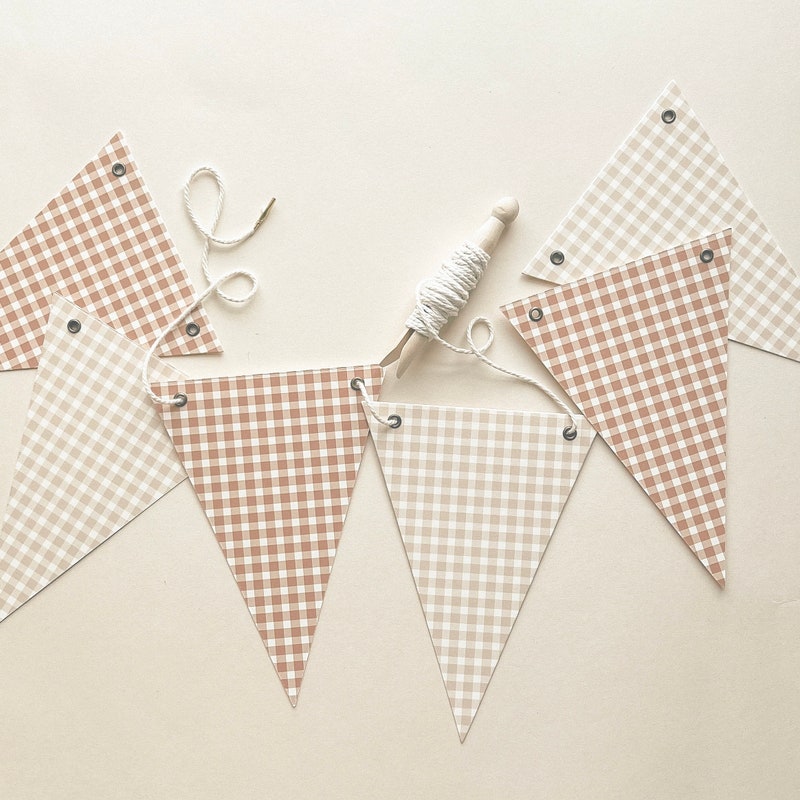 Gingham Bunting - Etsy