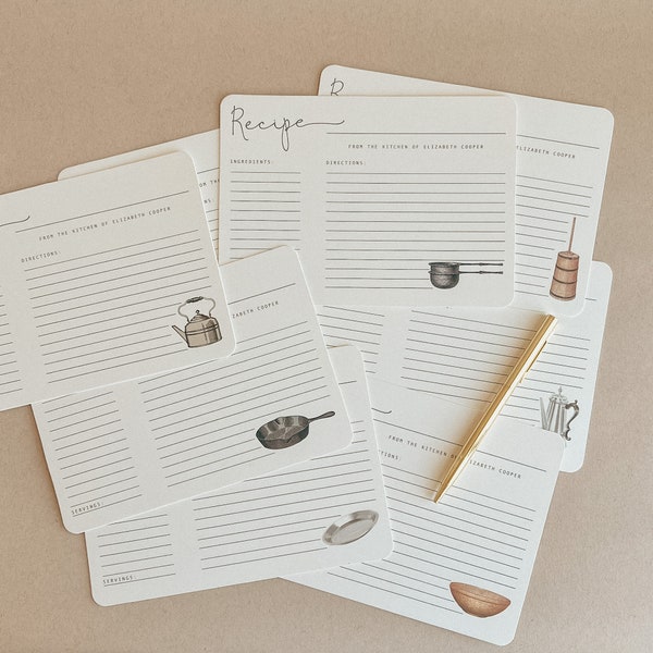 Personalized Recipe Cards - Etsy