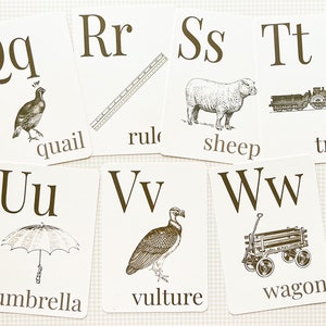 Alphabet Flashcards Vintage ABC Flashcards Nursery - Etsy