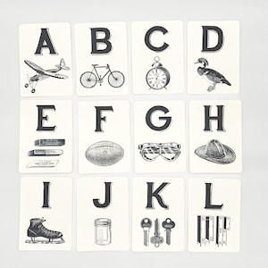 Alphabet ABC Cards 5x7, Black and White, Homeschool or Baby Shower Gift ...
