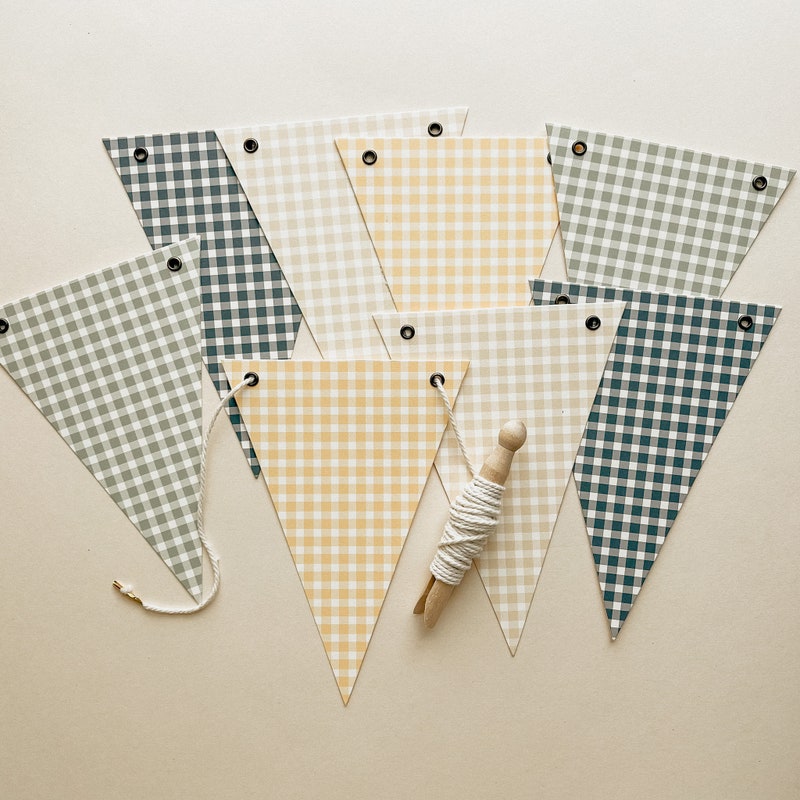 Birthday Bunting Gingham - Etsy