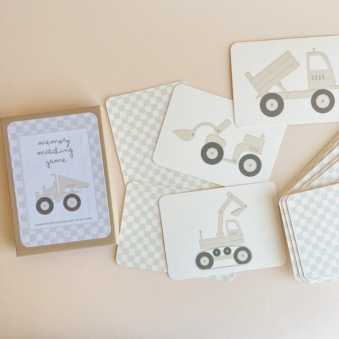 Matching Construction Memory Game, Preschool Game and Learning Tool ...
