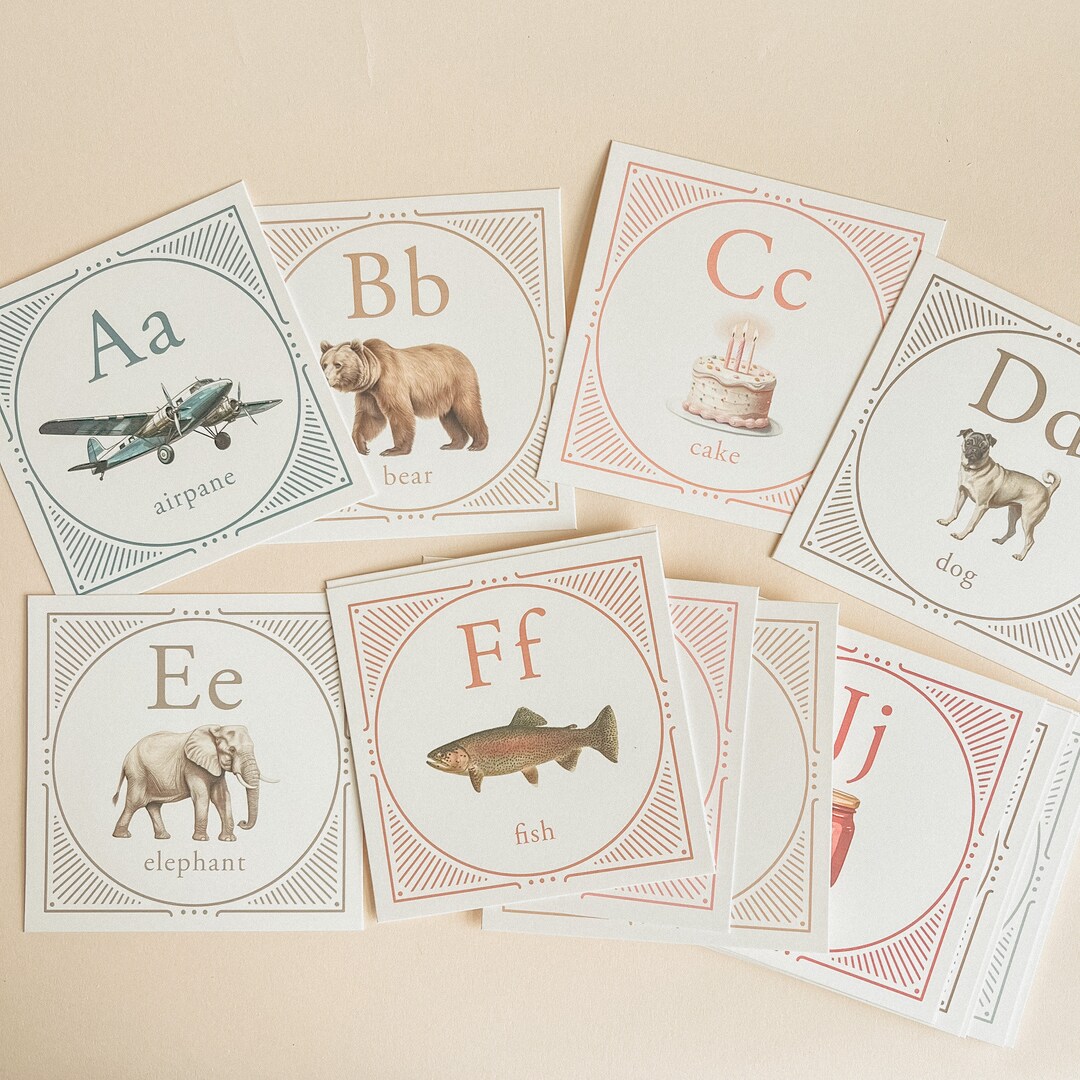 Alphabet ABC Cards 5x5, Homeschool or Baby Shower Gift - Etsy