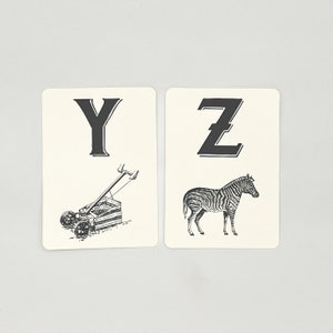 Alphabet ABC Cards 5x7, Black and White, Homeschool or Baby Shower Gift ...