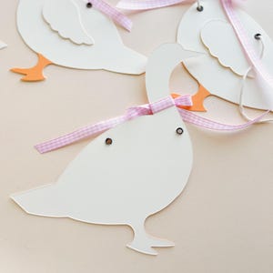 Goose Baby Shower Decoration, Pink Gingham Bows, Nursery Decor, Cute ...