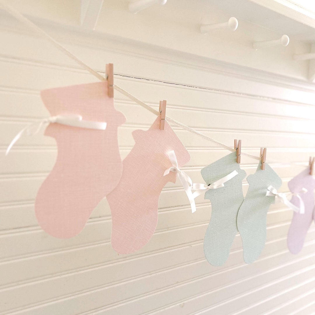 Baby Shower Decor, Large Baby Booties Decorations With Bows, 5 Pairs 5 ...