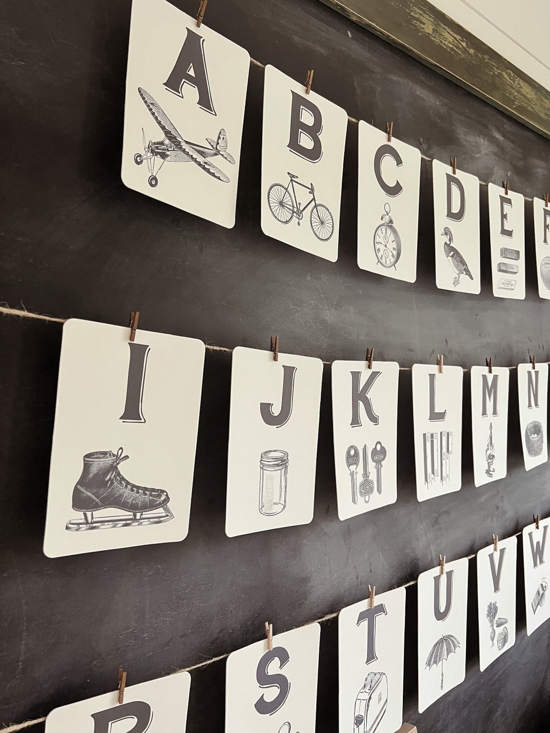 Alphabet ABC Cards 5x7, Black and White, Homeschool or Baby Shower Gift ...