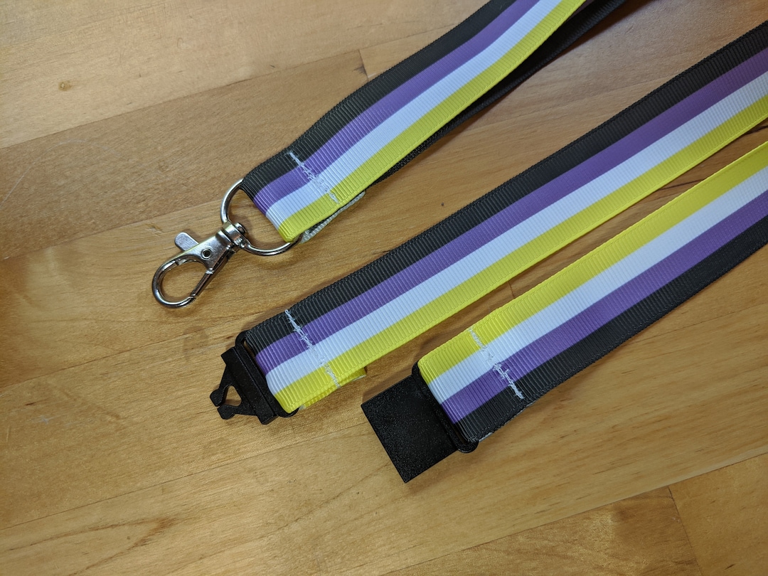 Non-binary Pride Flag Ribbon Lanyard / ID Badge Holder - Etsy