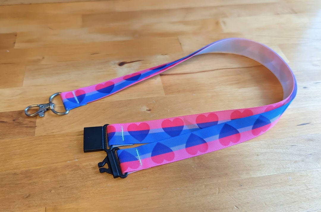 Bi-romantic Pride Ribbon Lanyard / ID Badge Holder - Etsy