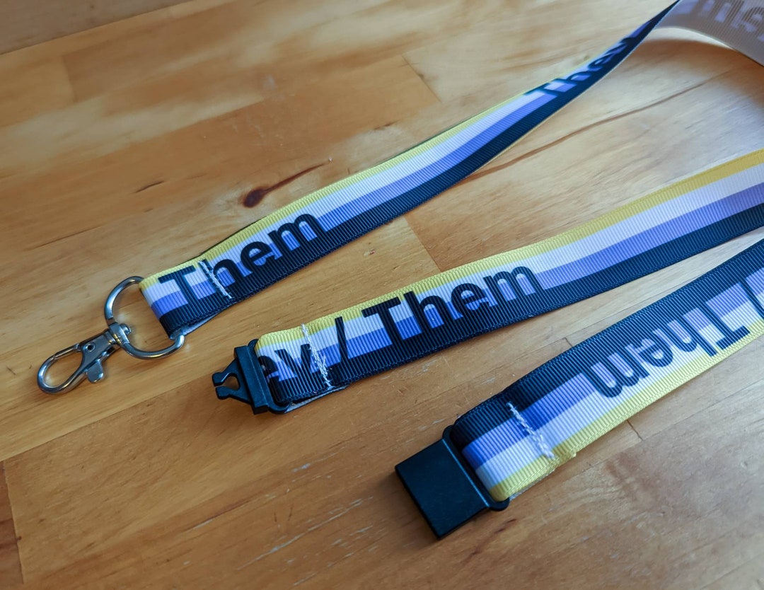 They/them Non-binary Pride Flag Ribbon Lanyard / ID Badge - Etsy