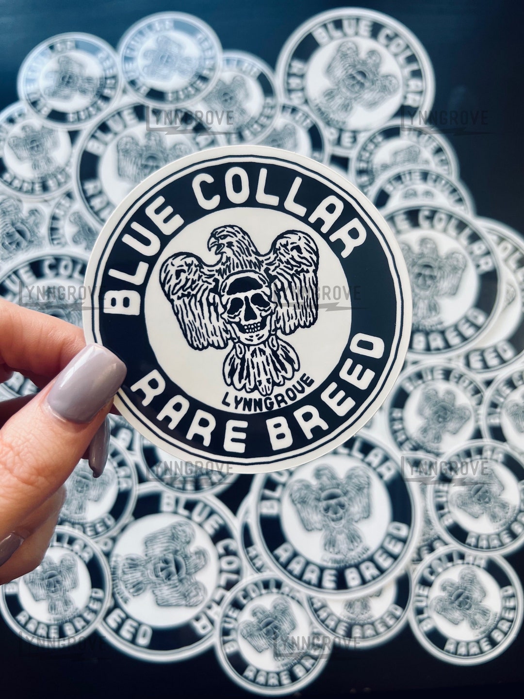 Blue Collar Rare Breed Sticker Weatherproof Vinyl LINEMAN Hard Hat ...