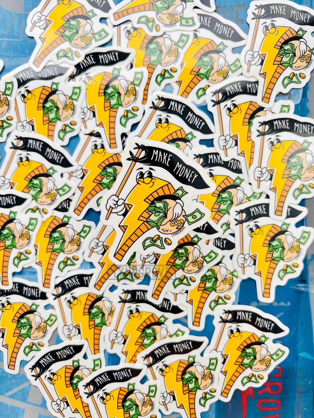 Make Money Cartoon Bolt Sticker - Lineman Sticker Hard Hat Sticker ...
