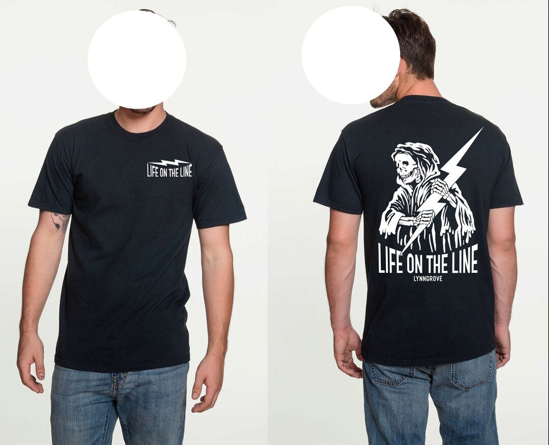 Life on the Line Shirt Distressed Ink - Lineman Shirt - Blue Collar ...