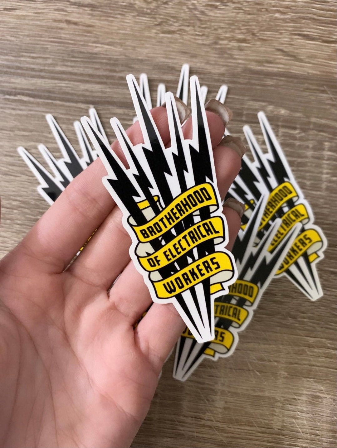 Brotherhood Workers - Weatherproof Vinyl | Lineman Sticker Hard Hat ...