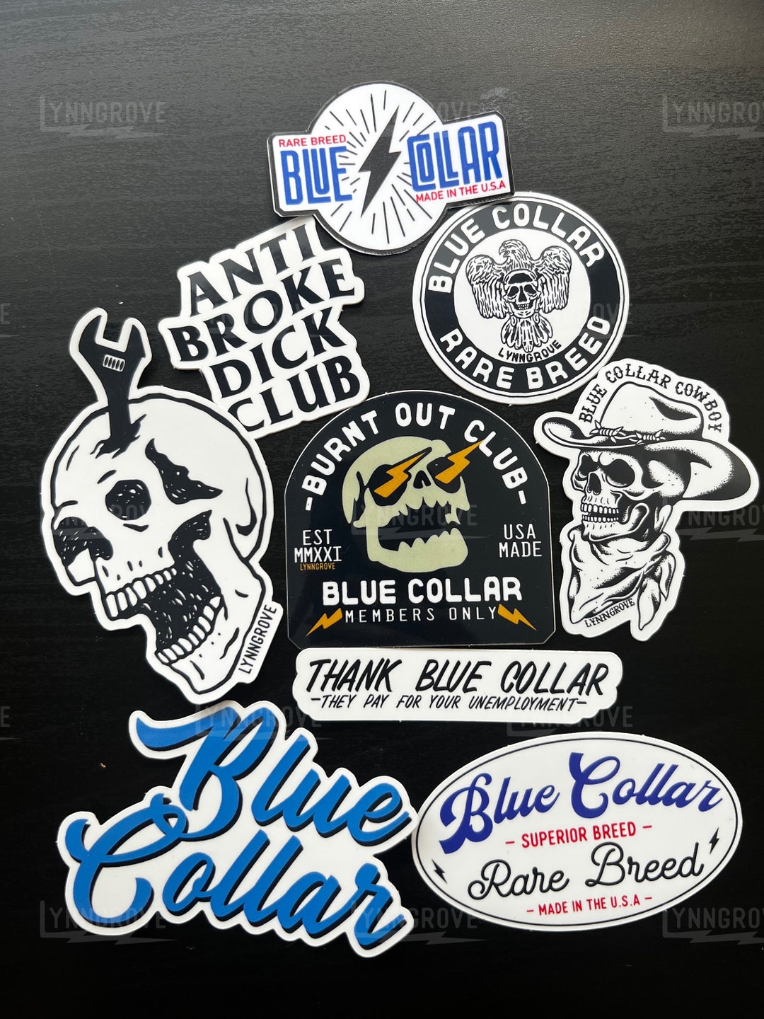 Blue Collar Sticker BUNDLE Pack - LINEMAN Stickers , Hard Hat Sticker ...