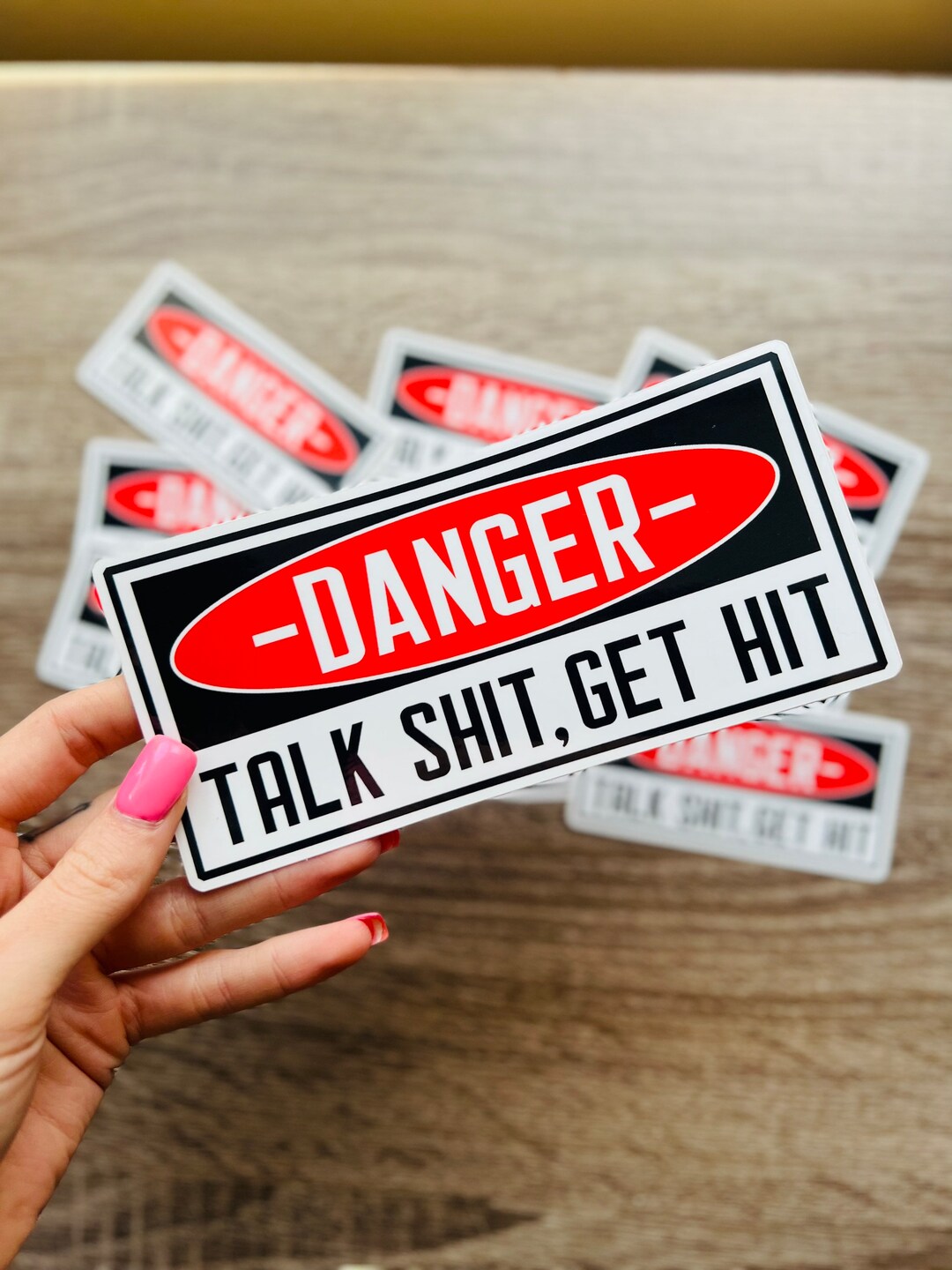 Danger - Talk Shit , Get Hit - Weatherproof Vinyl | Lineman Sticker ...