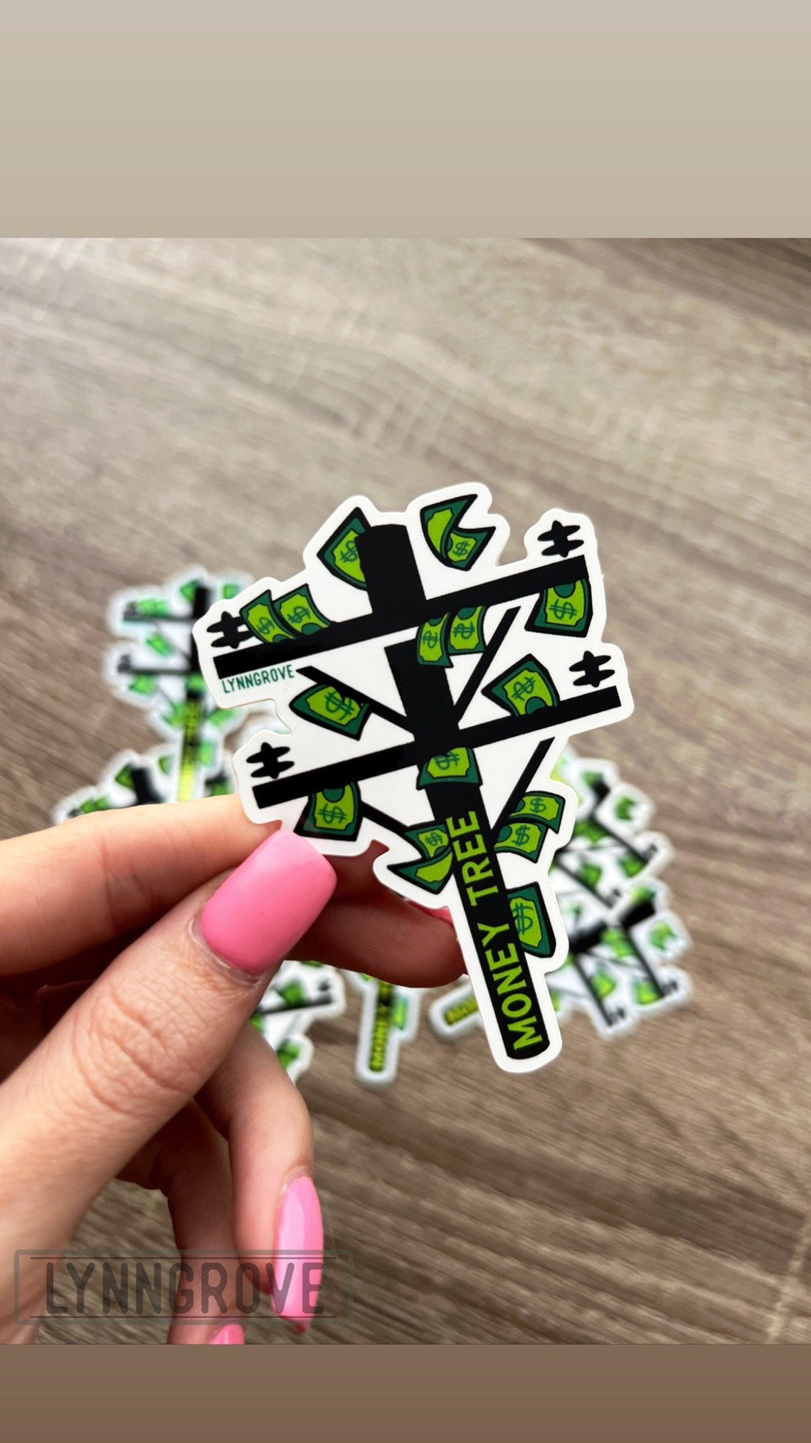 Money Tree Pole Sticker - Lineman Sticker, Hard Hat Sticker | Blue ...