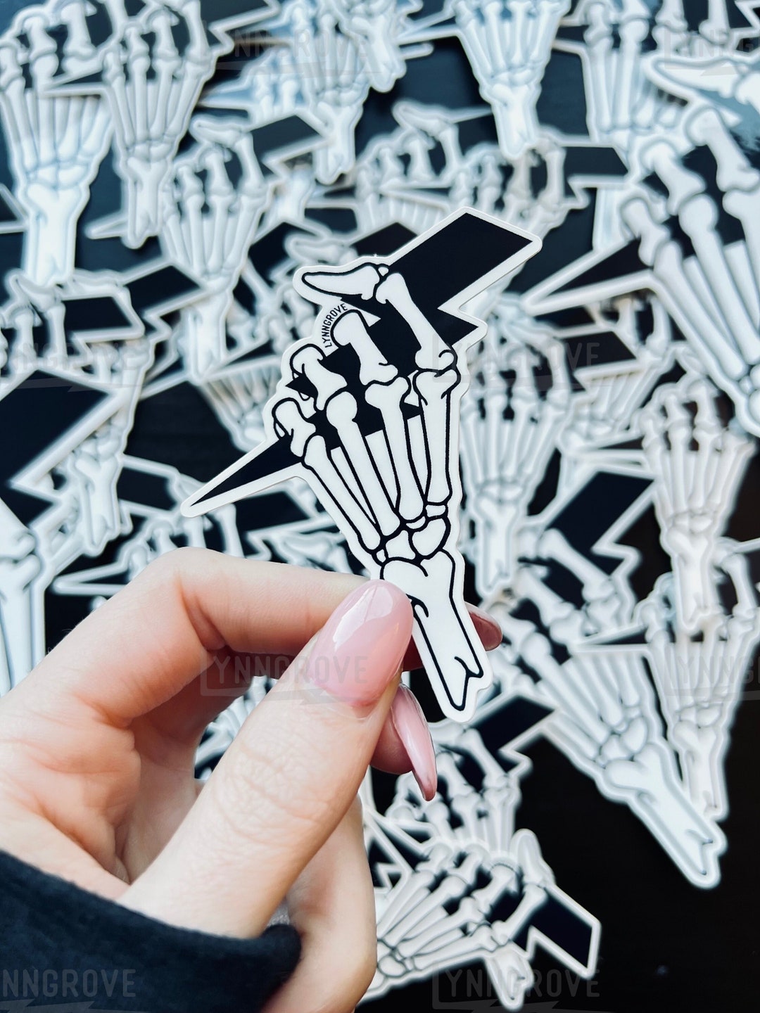 Skeleton Hand Lightning Bolt Sticker - Lineman Sticker Hard Hat Sticker ...