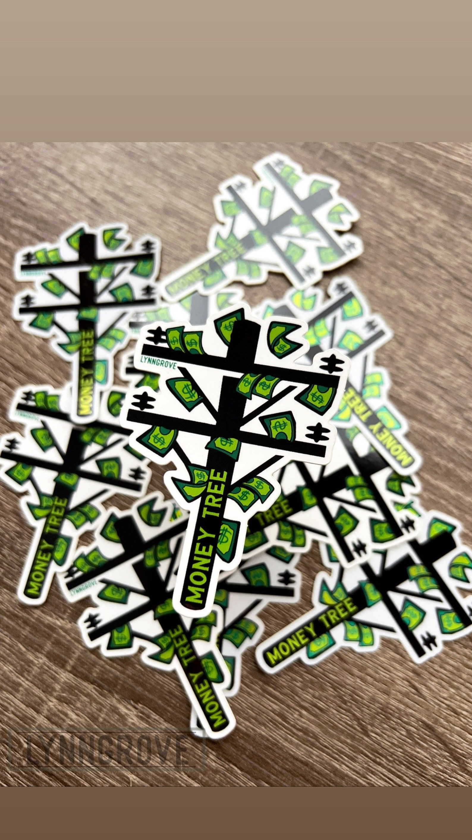 Money Tree Pole Sticker - Lineman Sticker, Hard Hat Sticker | Blue ...
