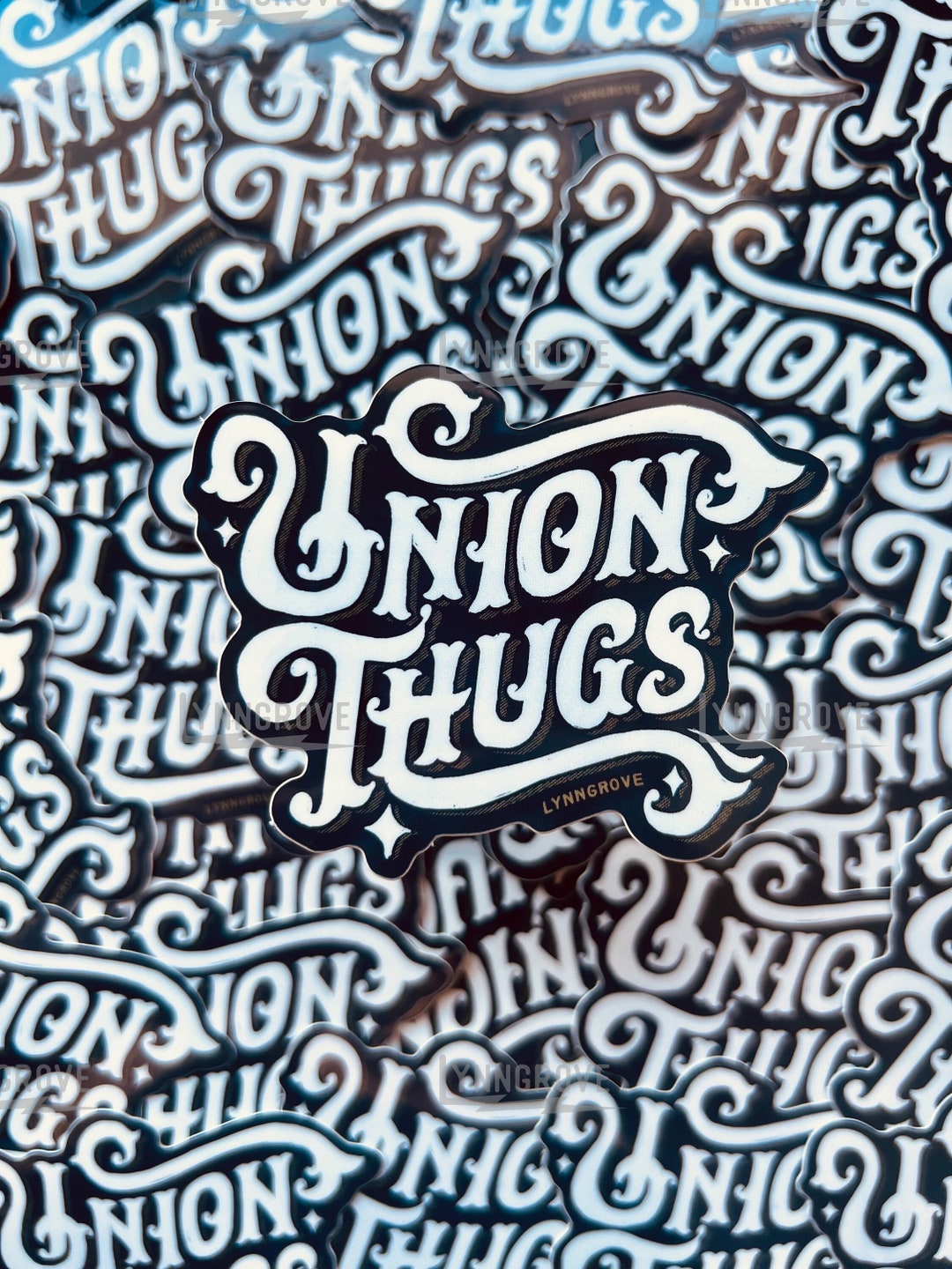 Union Thugs Vintage Sticker - Lineman Sticker, Hard Hat Sticker, Blue ...