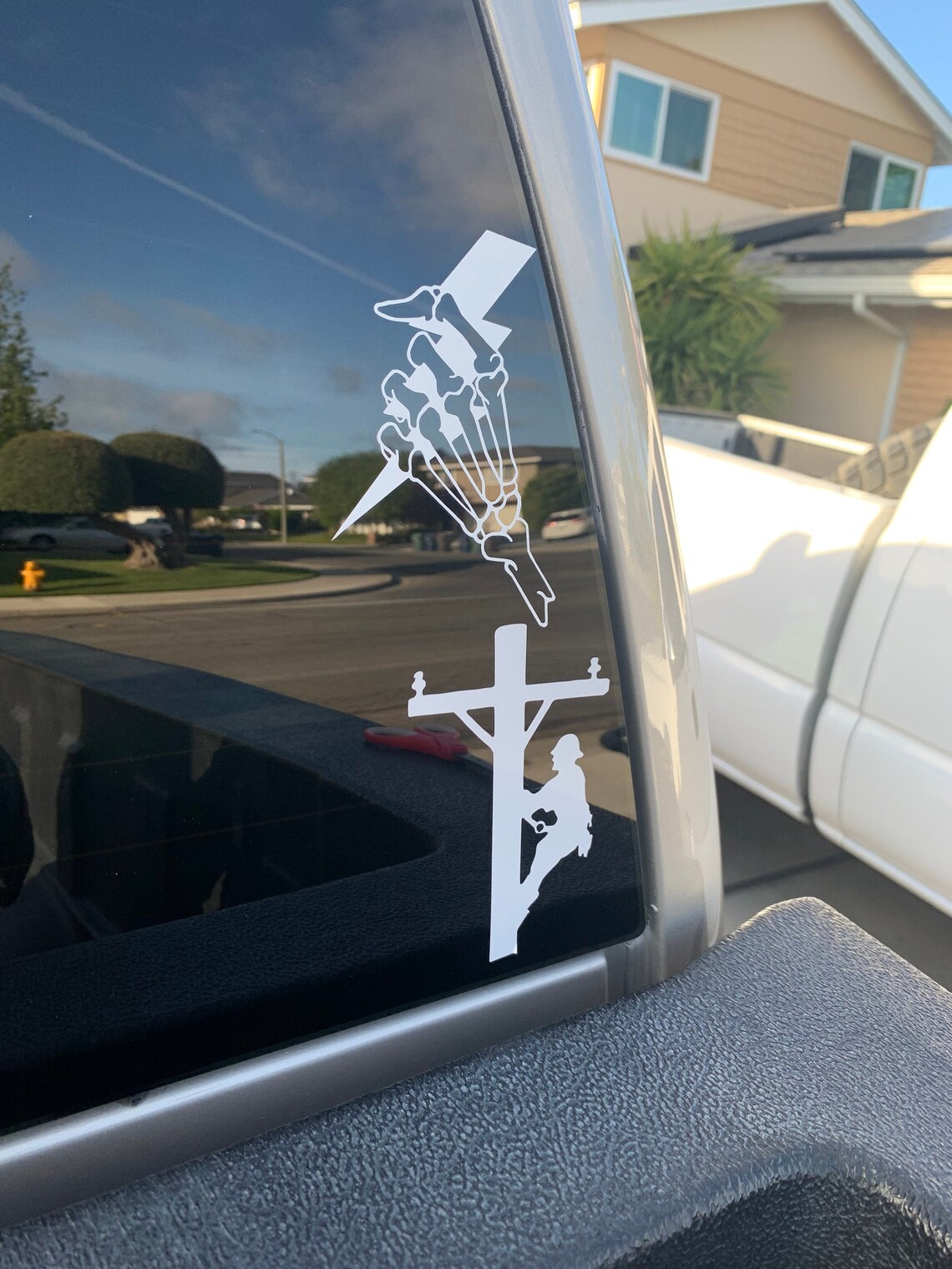 Skeleton Hand Lightning Bolt Vinyl Cut Out Sticker - Etsy