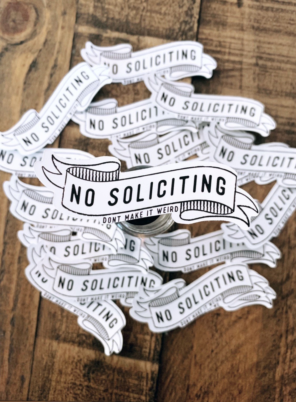 No Soliciting Sticker Weather Proof / Vinyl Cute Stickers | Etsy