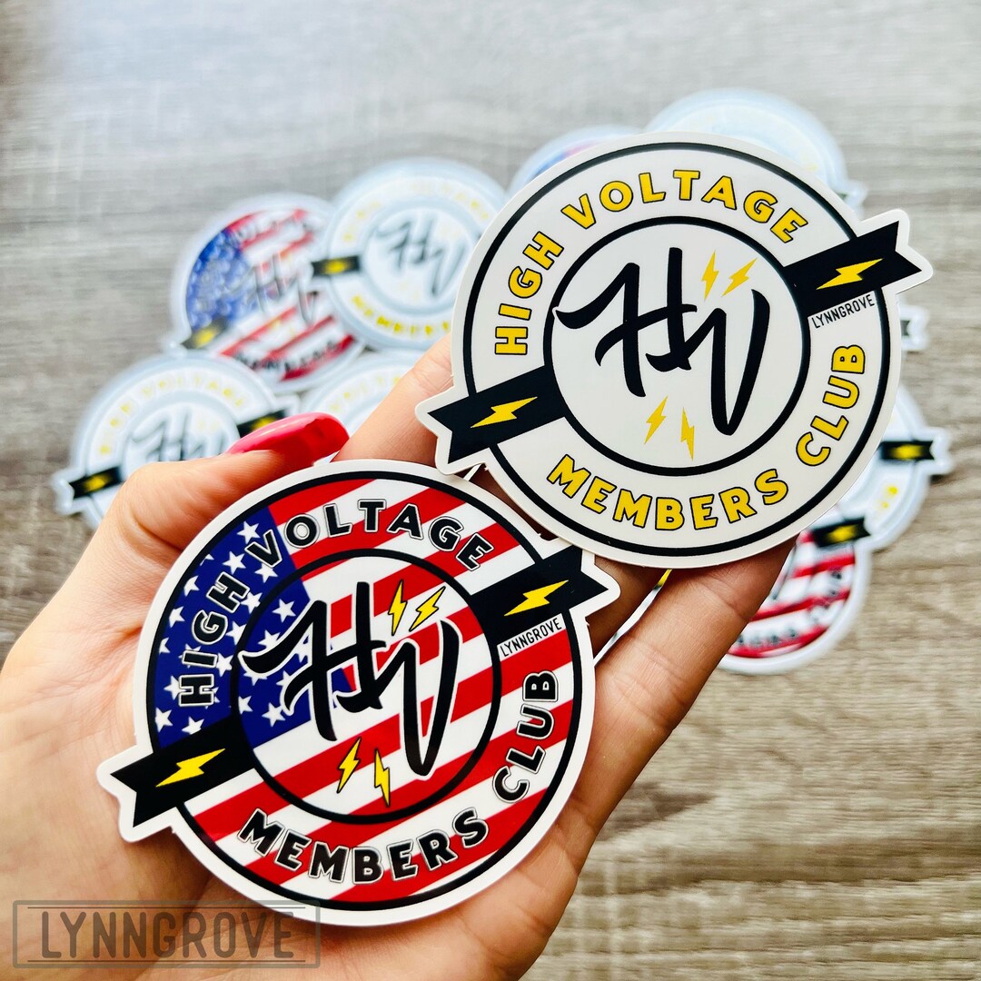 High Voltage Members Club Weatherproof Vinyl Lineman Sticker Hard Hat ...