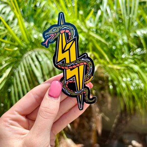 Snake Lightning Bolt Sticker Weatherproof Vinyl Lineman Sticker Hard ...
