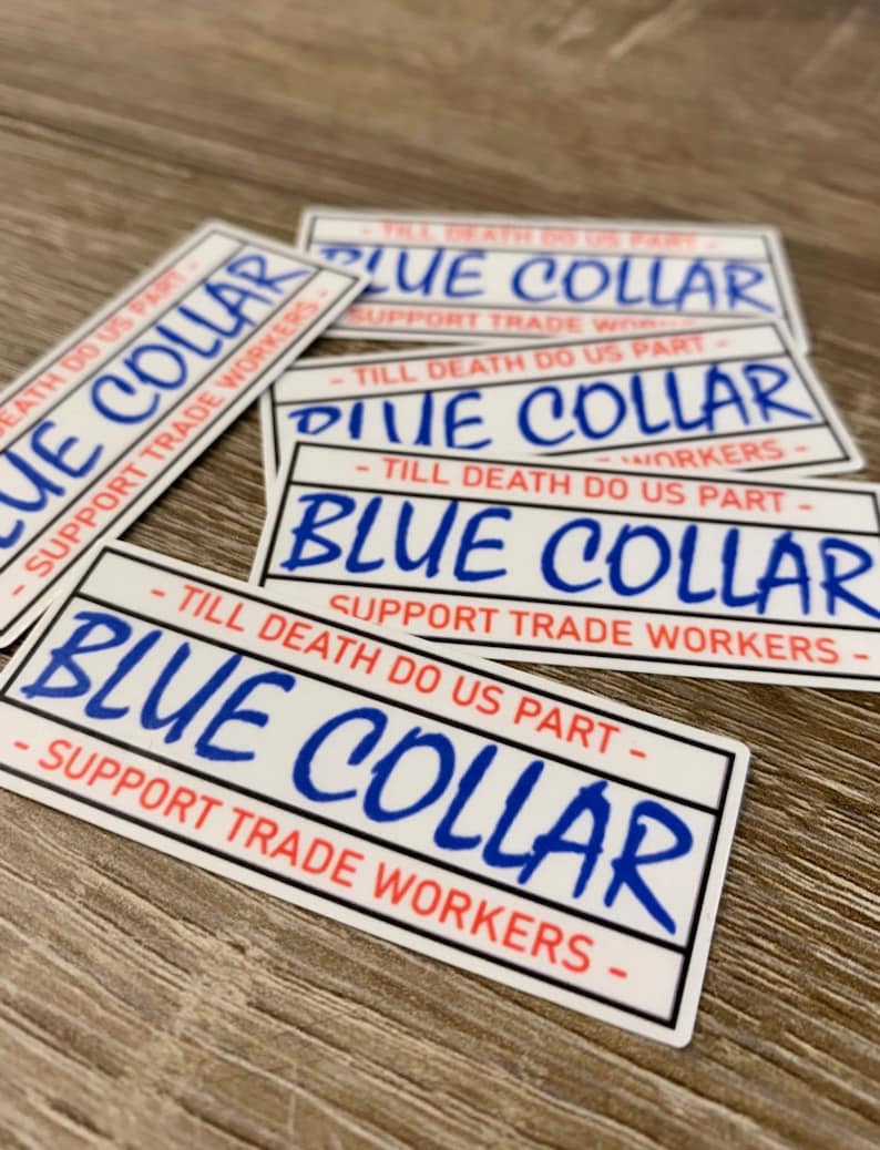 Blue Collar Sticker Weatherproof Vinyl Lineman Sticker - Etsy