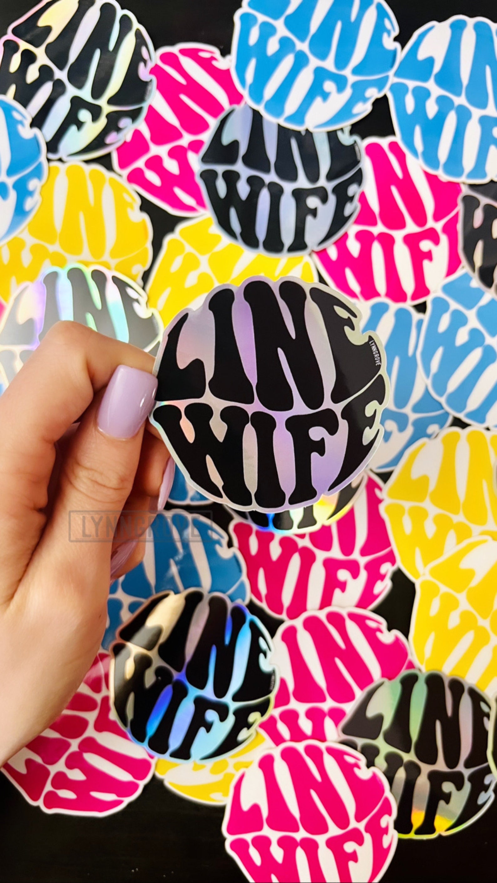 Line Wife Bubble Font Sticker - Weatherproof Vinyl | Lineman Sticker ...