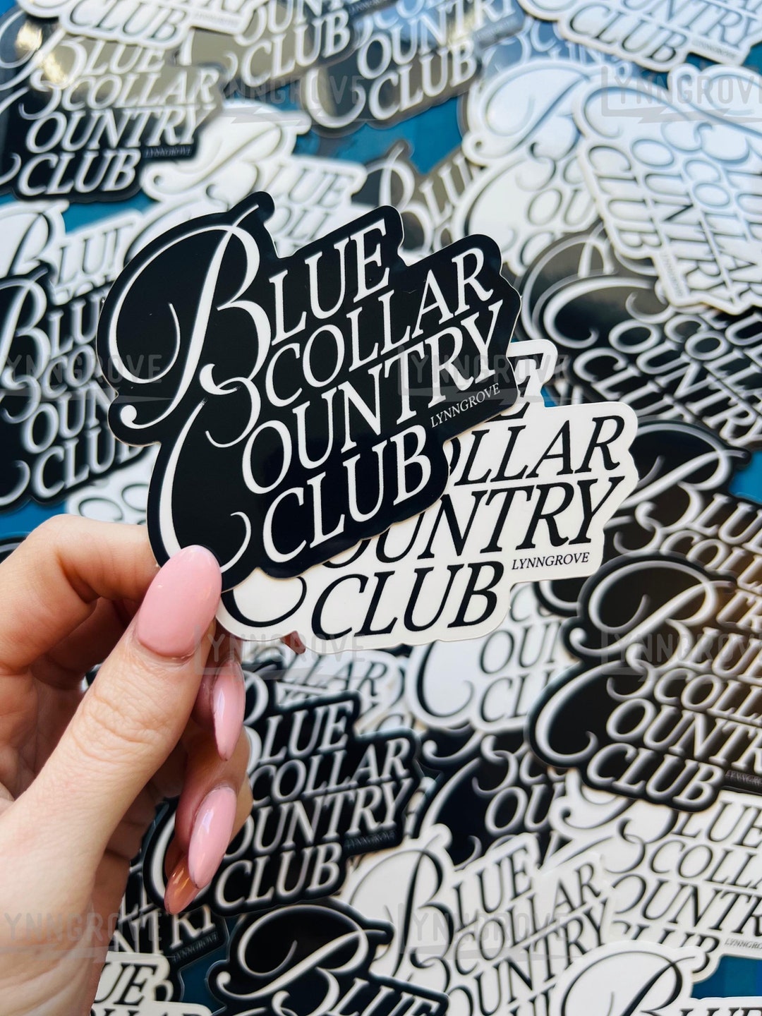Blue Collar Country Club Sticker - Lineman Sticker, Hard Hat Sticker ...