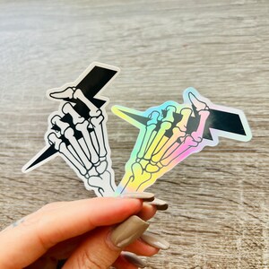Skeleton Hand Lightning Bolt Sticker Weatherproof Vinyl Lineman Sticker ...