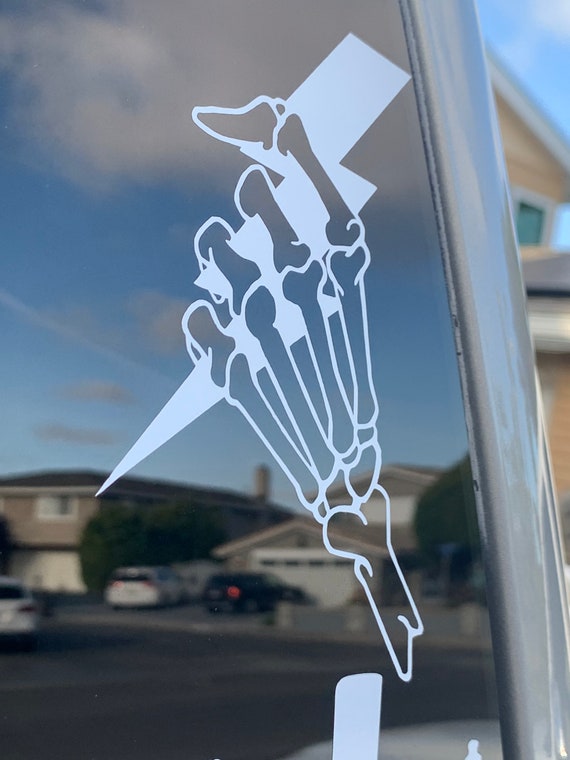 Skeleton Hand Lightning Bolt Vinyl Cut Out Sticker - Etsy