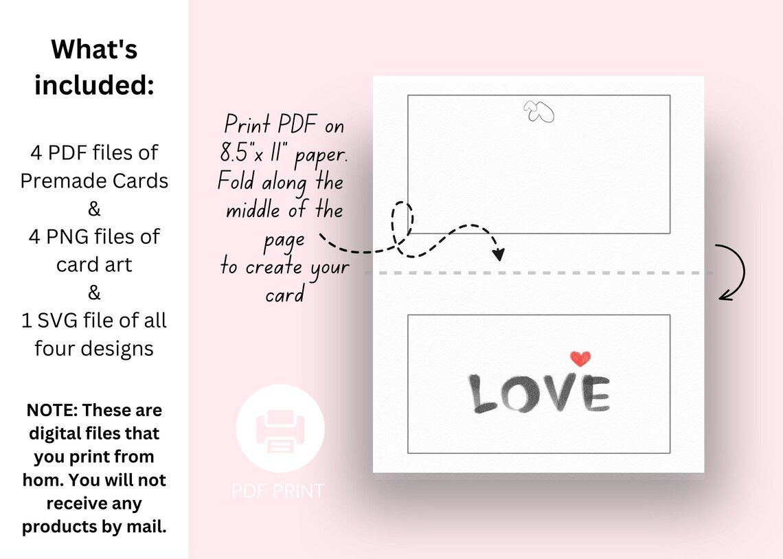 Printable Valentine Cards for School, Valentines Day Card, Simple ...