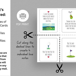 Printable Valentine Cards for Husband, Valentines Day Card, Golf Themed ...