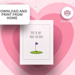 Printable Valentine Cards for Husband, Valentines Day Card, Golf Themed ...
