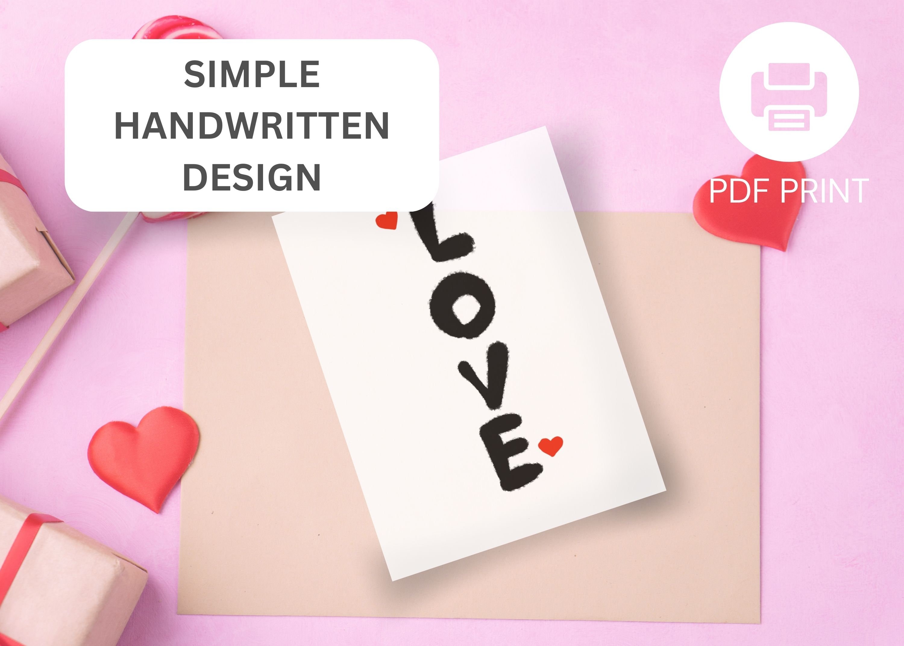 Printable Valentine Cards for School, Valentines Day Card, Simple ...