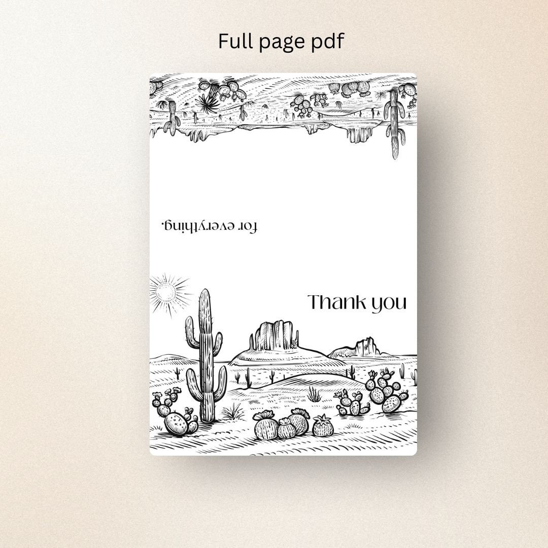 Printable Thank You Coloring Card - Instant Download - Etsy