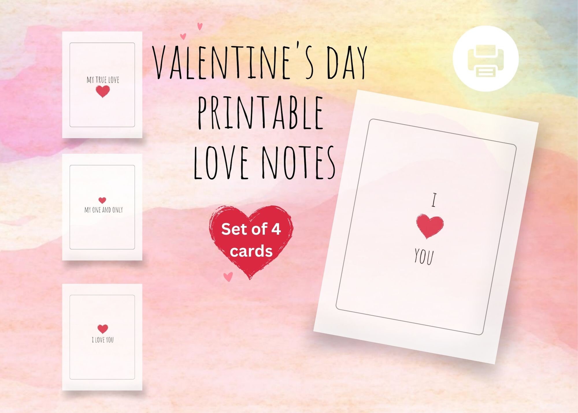 Printable Valentine Cards for School, Valentines Day Card, Simple ...