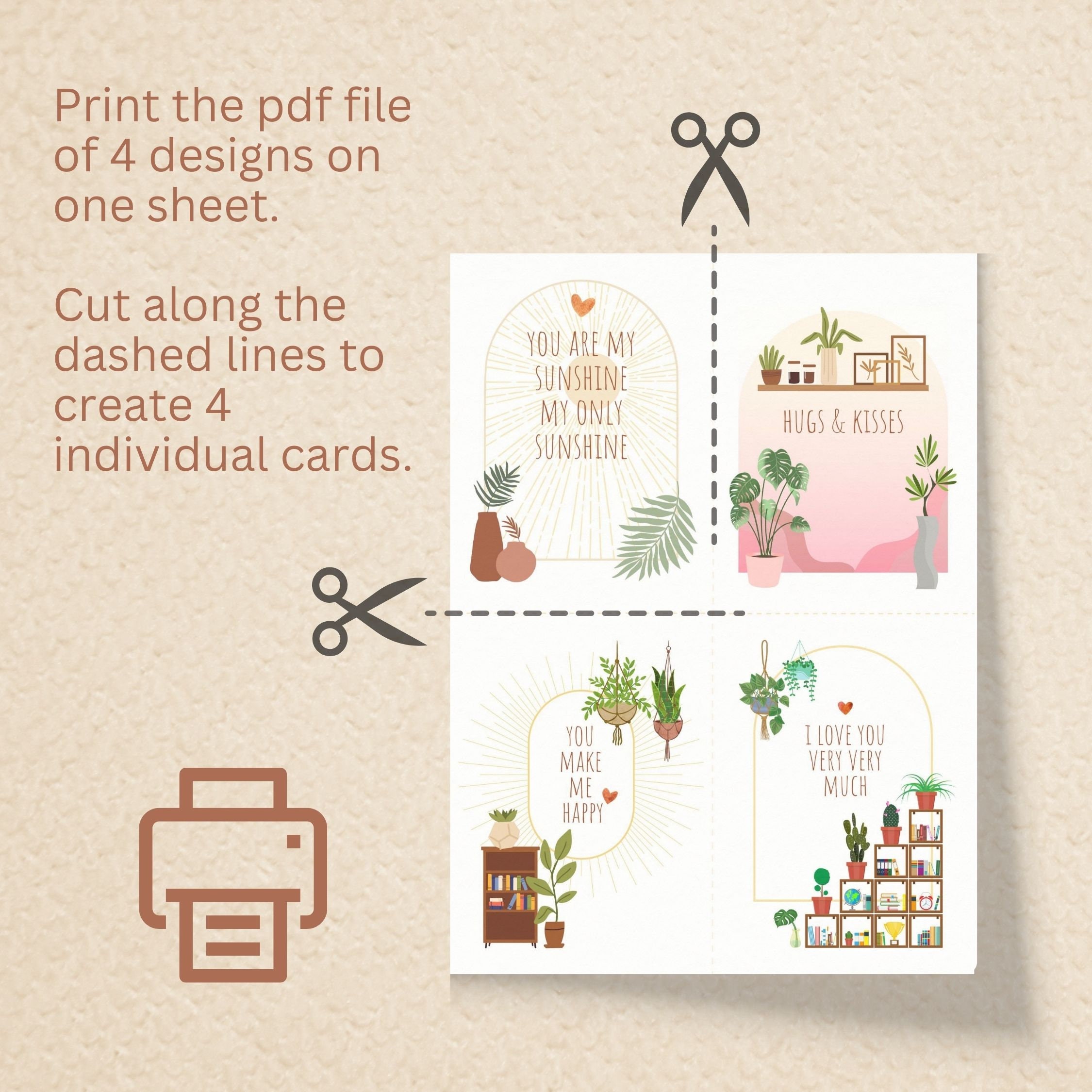 Printable Valentine Cards for School, Boho Chic Valentines Day Card ...