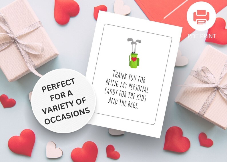 Printable Valentine Cards for Husband, Valentines Day Card, Golf Themed ...