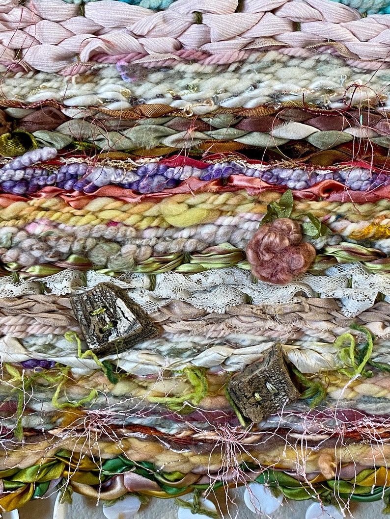 Hand Woven Mixed Media Wall Hanging Handmade Buttons - Etsy