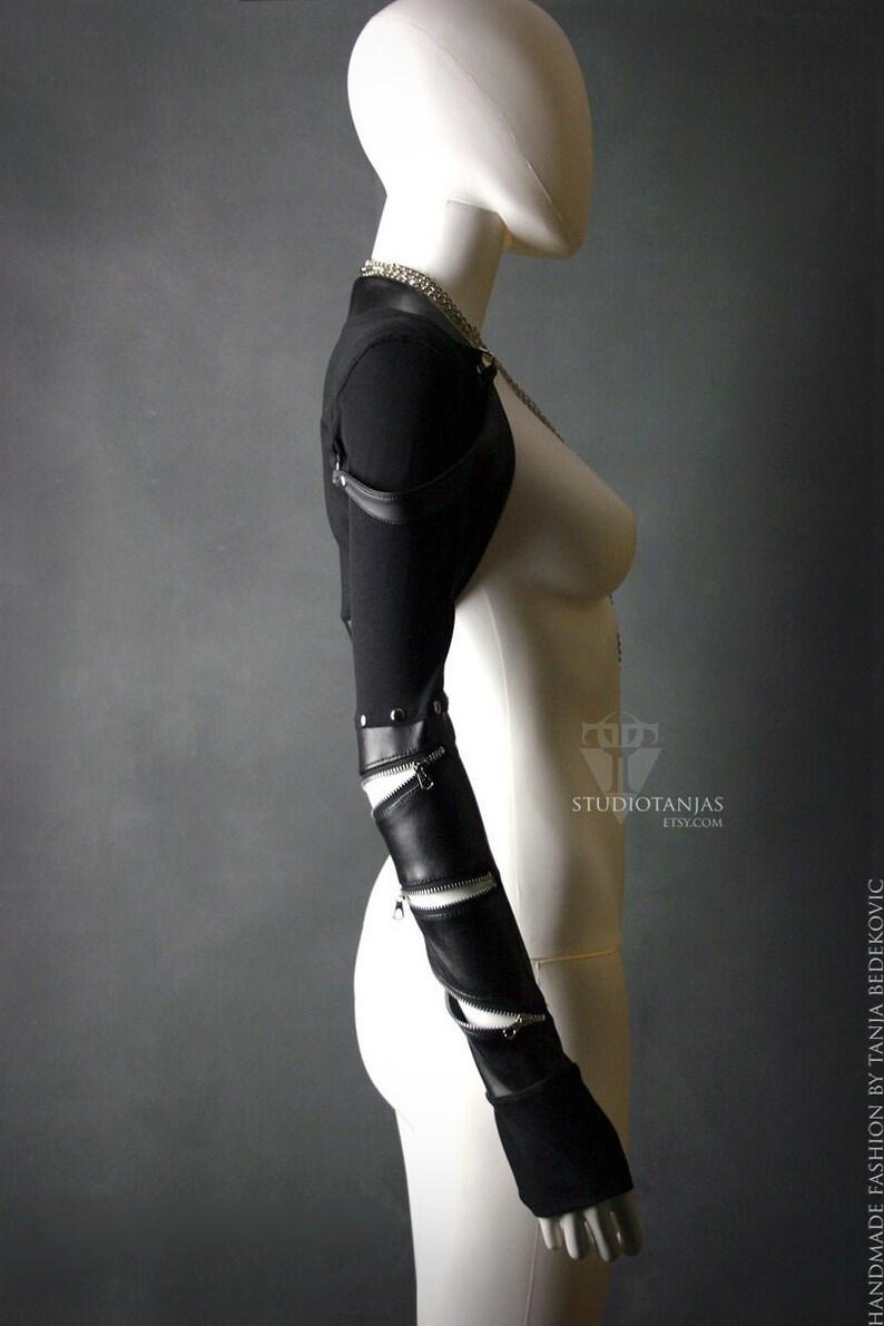 Bolero Jacket With Zipper Sleeves | Witchy Metal Couture | Unique Dark ...