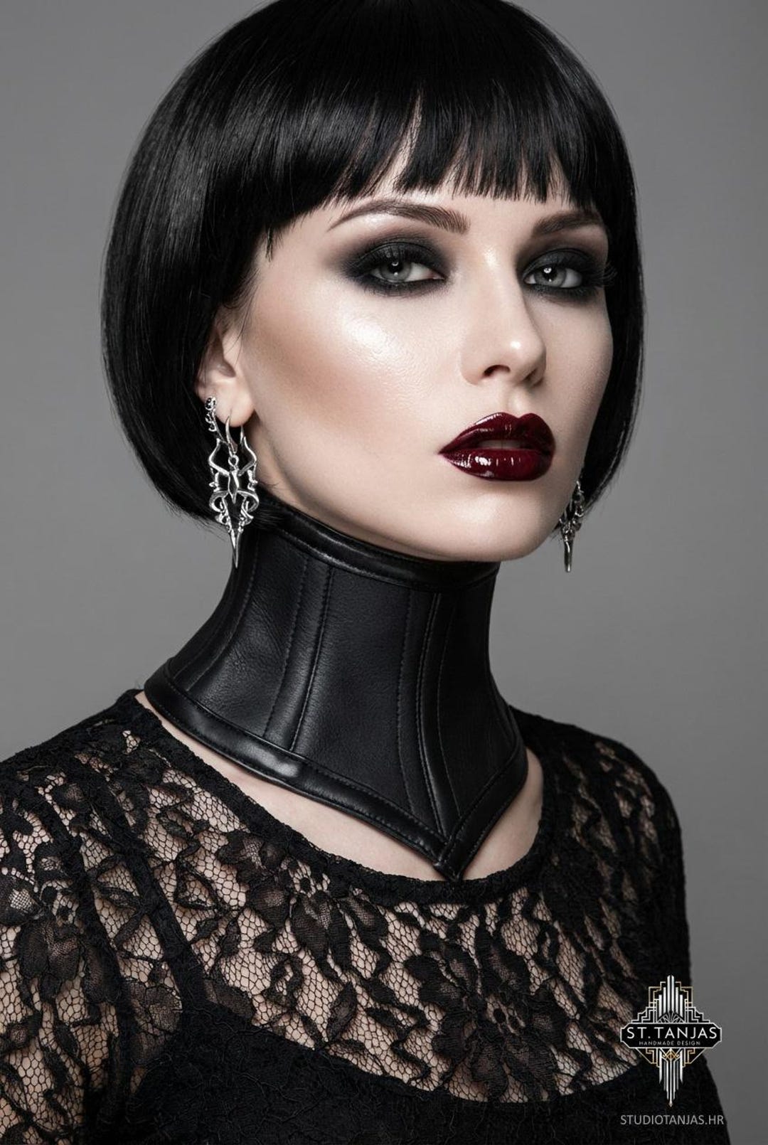 URALIA Leather Neck Corset | Dark Style Fashion Minimalist Gothic ...