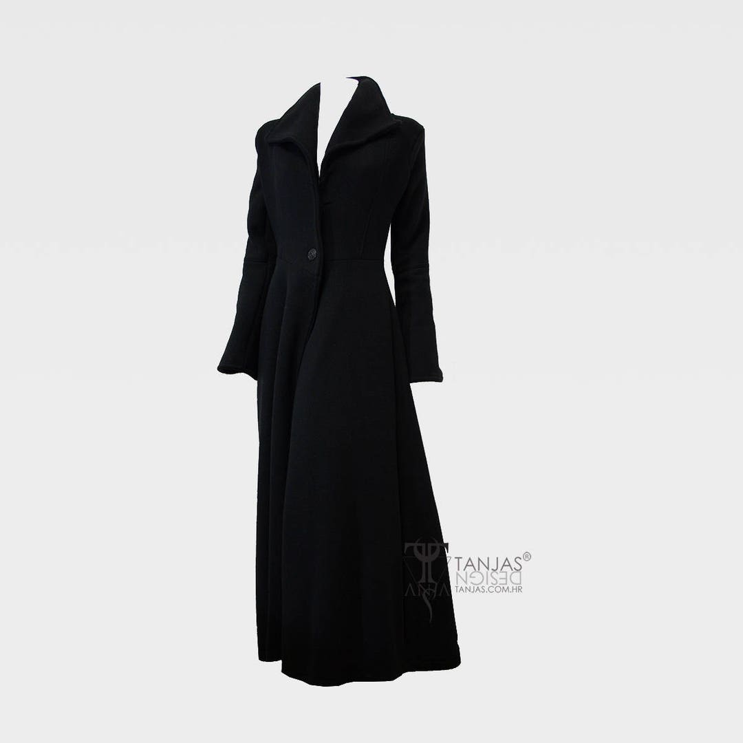 Longline Dramatic Luxury Woollen Coat | Knee Length Winter Duster Coat ...