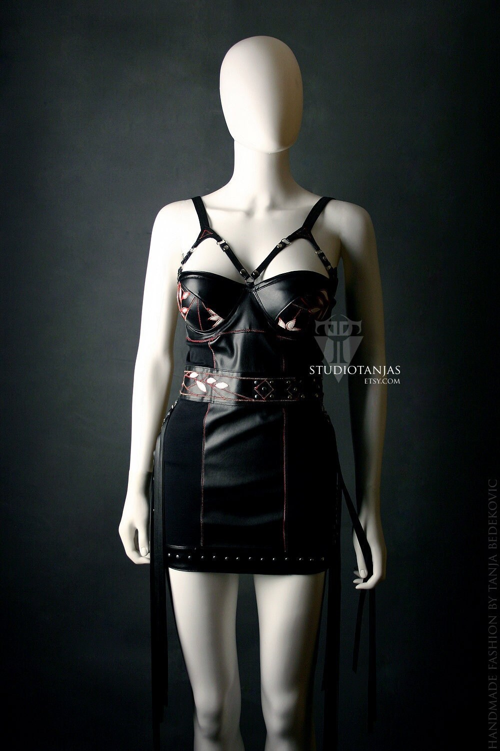 Unique Bondage Bodycon Mini Dress With Fringes Handmade Designer ...