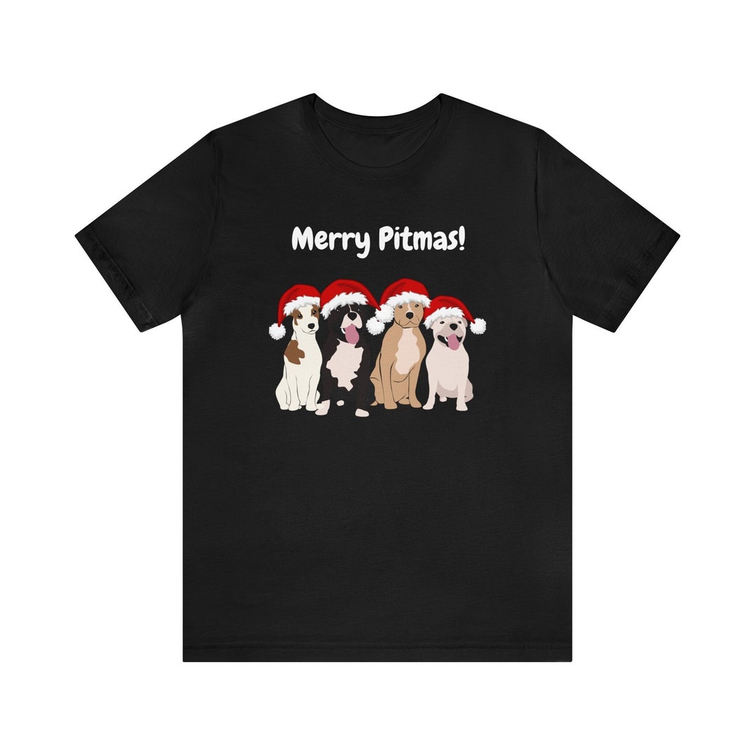 Pit Bull Shirt Pit Bull Santa Hat Shirt Christmas Pittie - Etsy