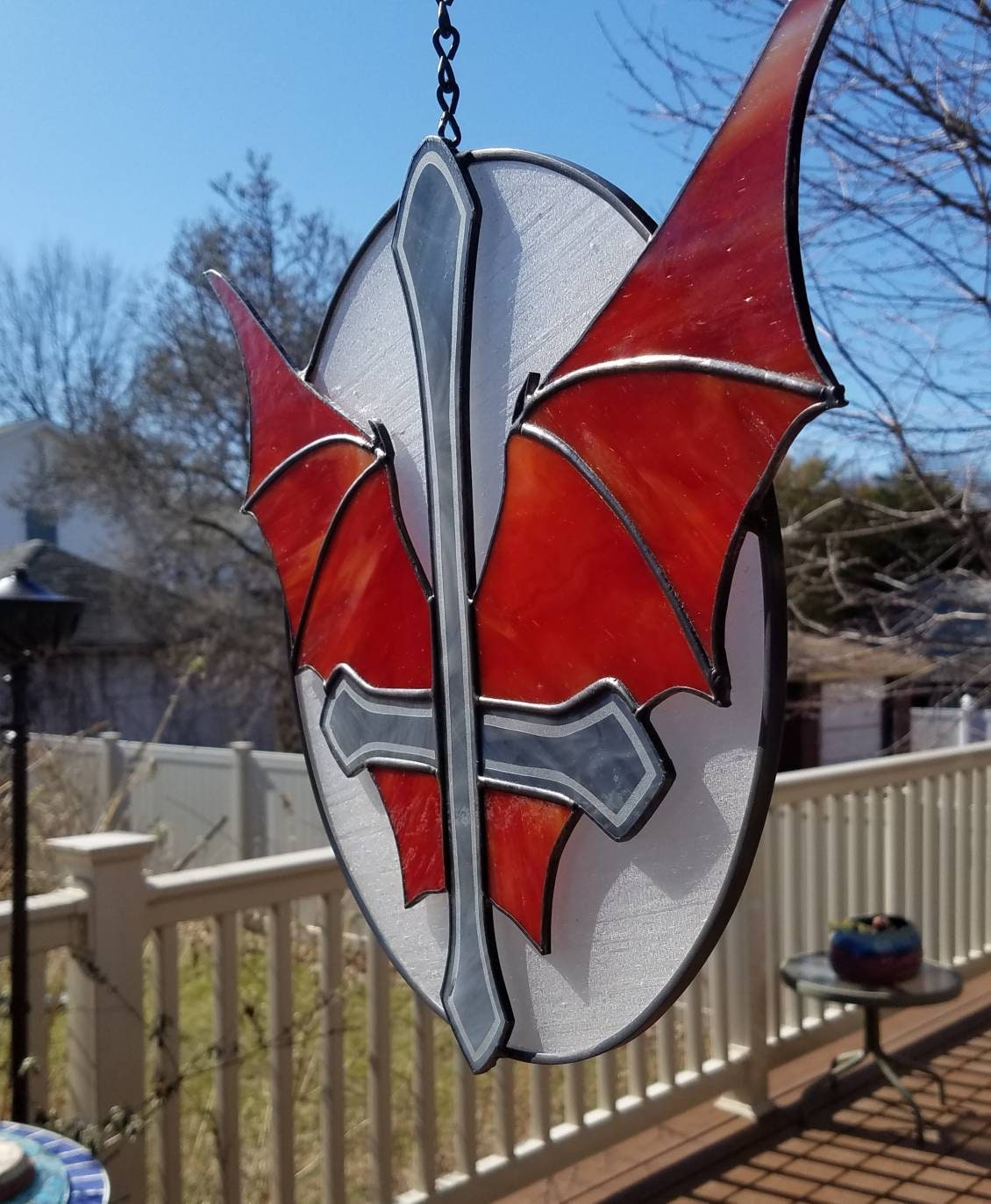 Castlevania Cross With Wings Stained Glass | Etsy