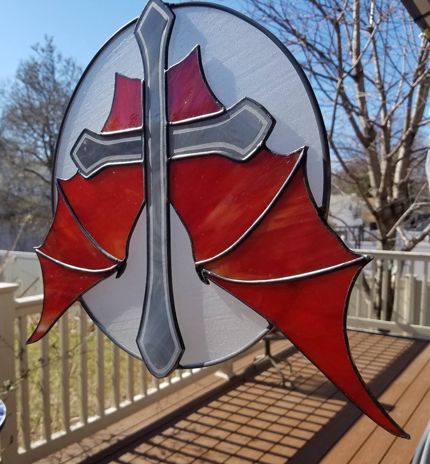 Castlevania Cross With Wings Stained Glass | Etsy