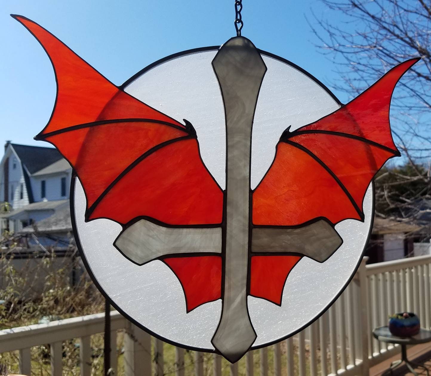 Castlevania Cross With Wings Stained Glass | Etsy